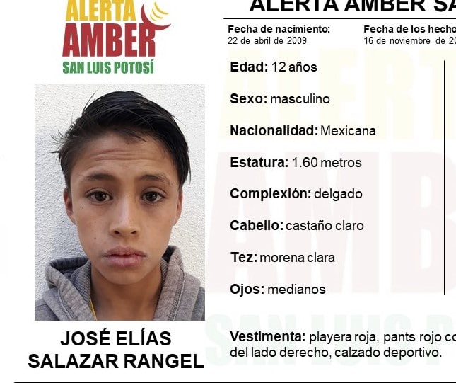 Alerta Amber: José Salazar Rangel fue visto por última vez en SLP