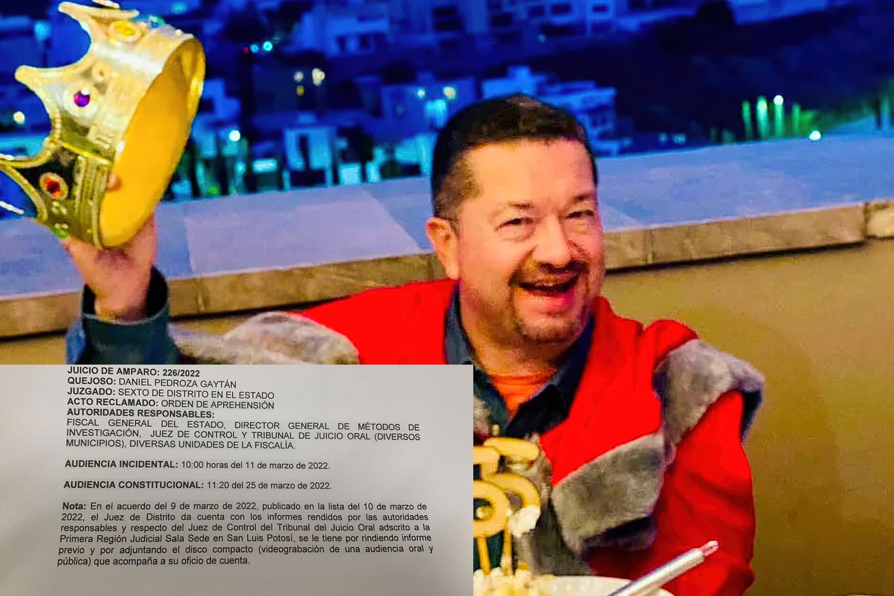 Daniel Pedroza tramita recurso de amparo contra orden de aprehensión